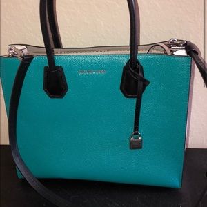 Michael Kors | Bags | Michael Kors Mercer Colorblock Leather Cross Body ...